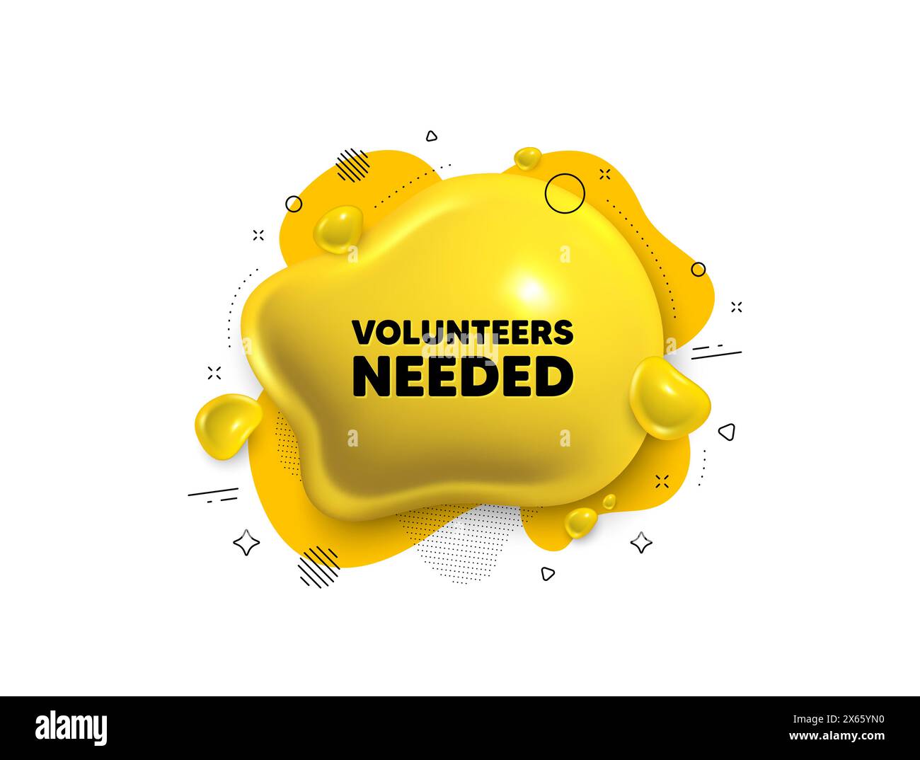 Volunteers needed symbol. Volunteering service sign. Abstract liquid 3d ... Volunteers needed symbol. Volunteering service sign. Abstract liquid 3d ...