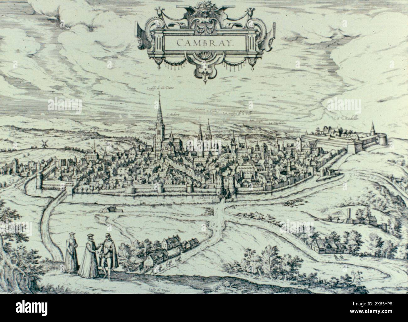 View of Cambrai, France 1600s illustration Stock Photo - Alamy
