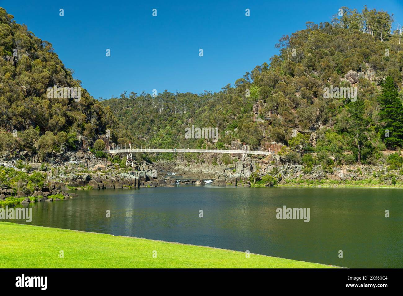 Cataract Gorge in Launceston, Tasmania, Australia. One of the park's ...