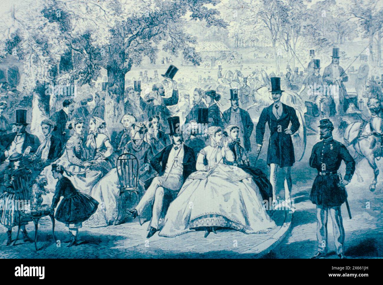 Scene in Bois de Boulogne, Paris 1866 illustration Stock Photo - Alamy