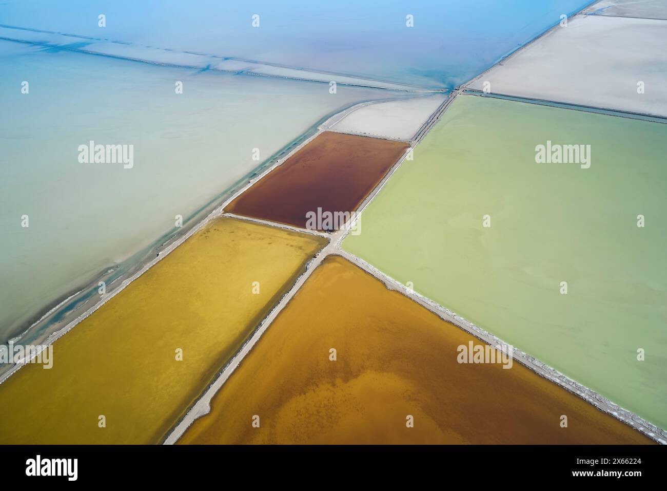 Colorful salt evaporation pond in the desert outside of Salt Lak Stock ...