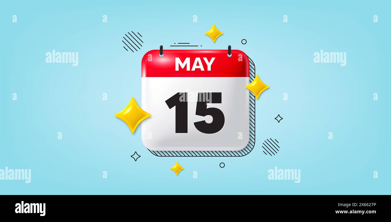 15th day of the month icon. Event schedule date. Calendar date of May ...