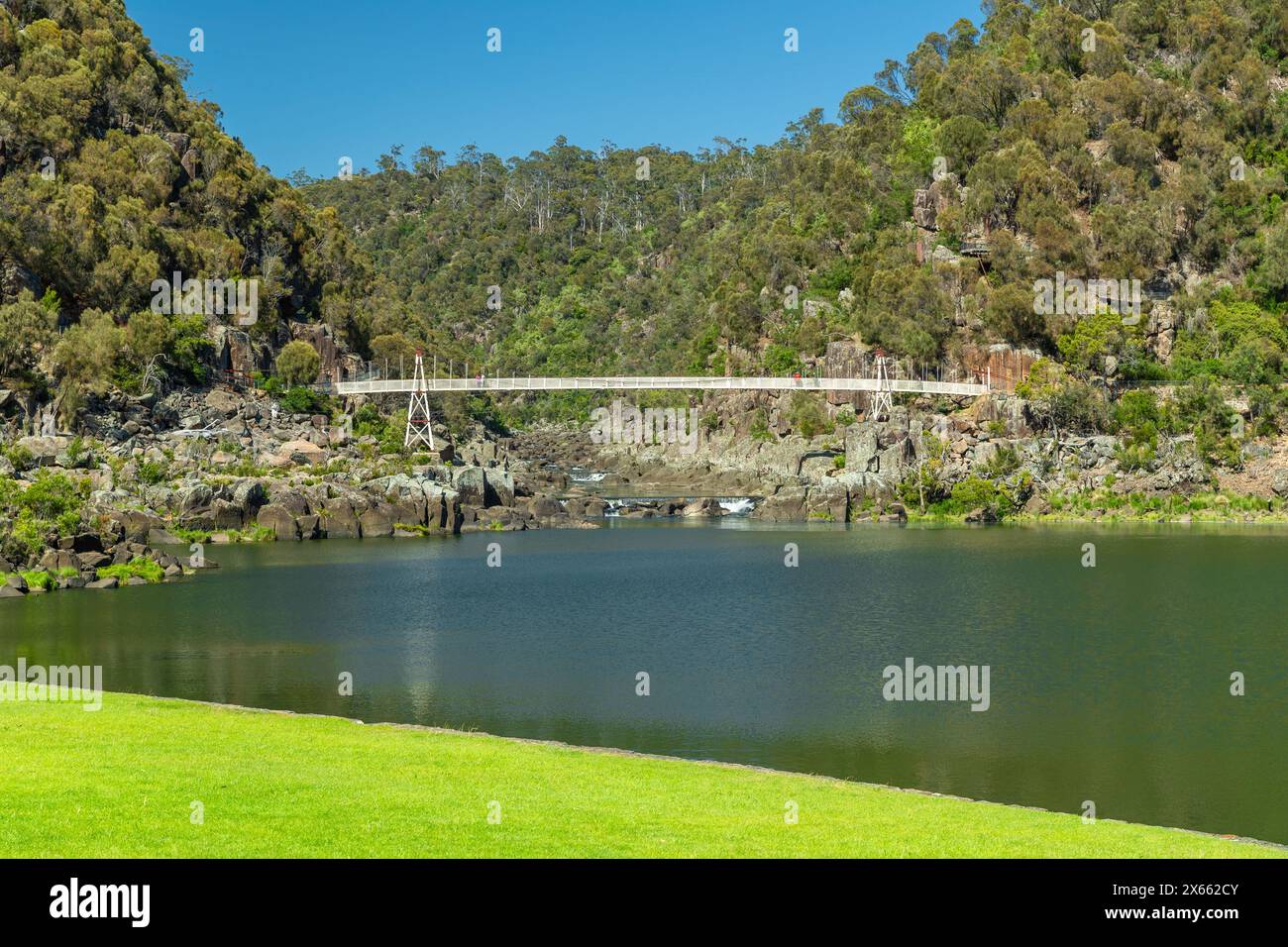 Cataract Gorge in Launceston, Tasmania, Australia. One of the park's ...