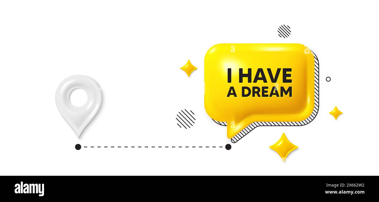 I have a dream tag. Positive think offer. Road journey position 3d pin ...