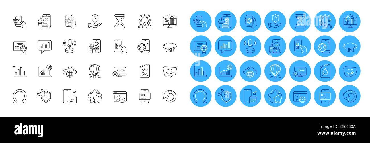 Diagram graph, Squad and Protection shield line icons pack. For web app. Color icon buttons ...