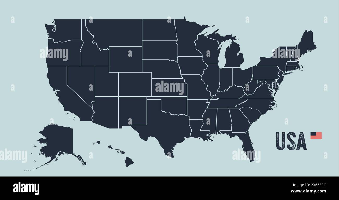 blank us map poster