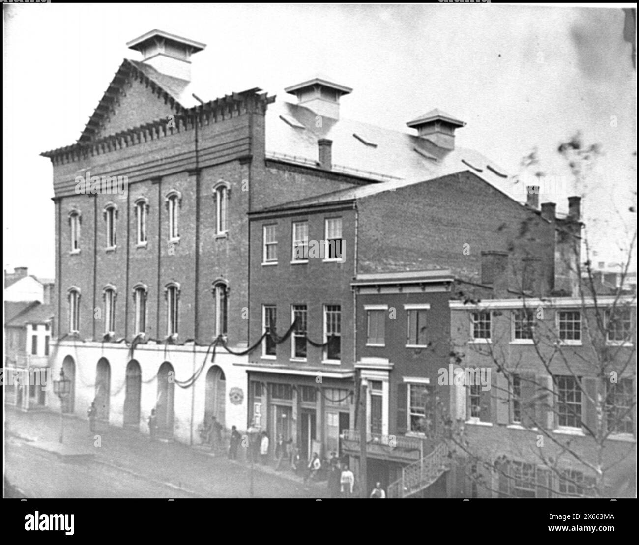 Washington, D.C. Ford's Theater with guards posted at entrance and ...