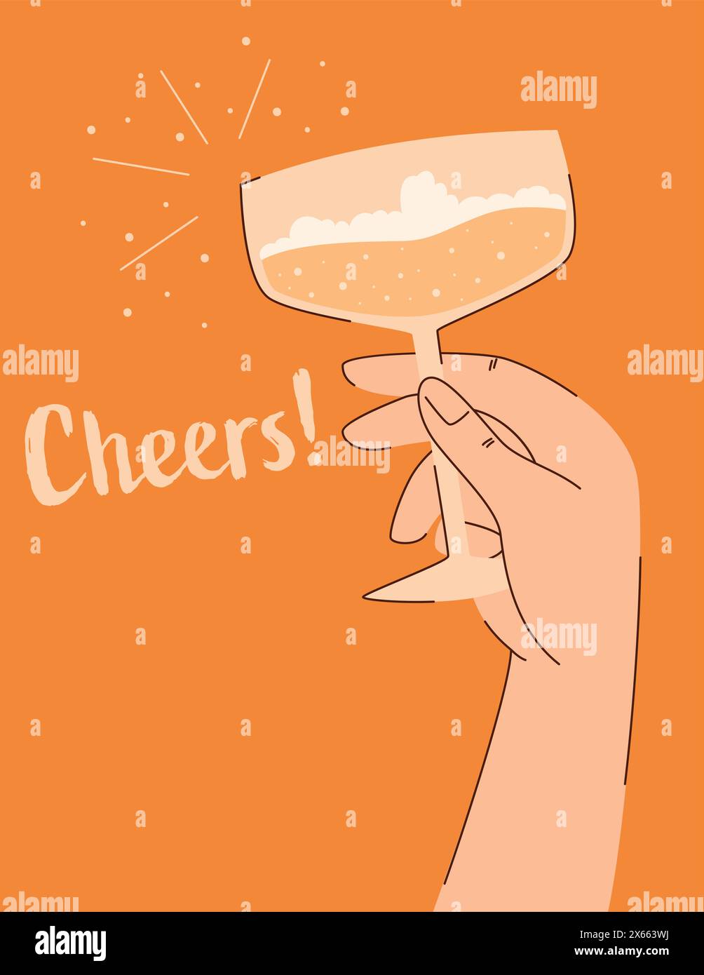A champagne toast with the word Cheers displayed prominently Stock ...
