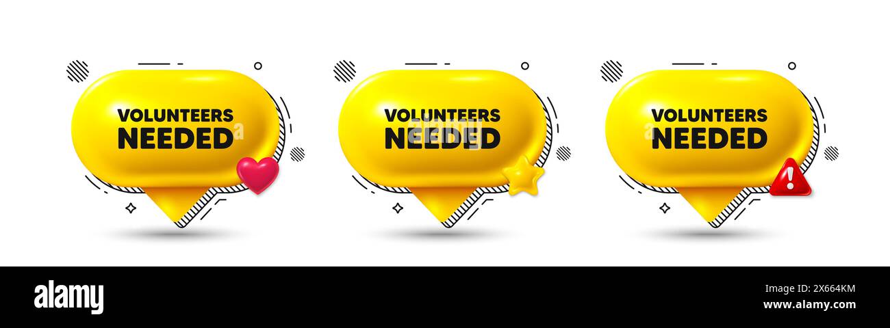 Volunteers needed symbol. Volunteering service sign. Chat speech bubble ...