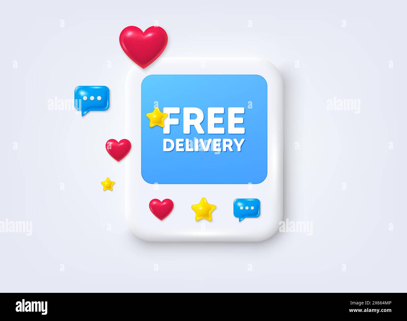 Free delivery tag. Shipping and cargo service message. Social media ...