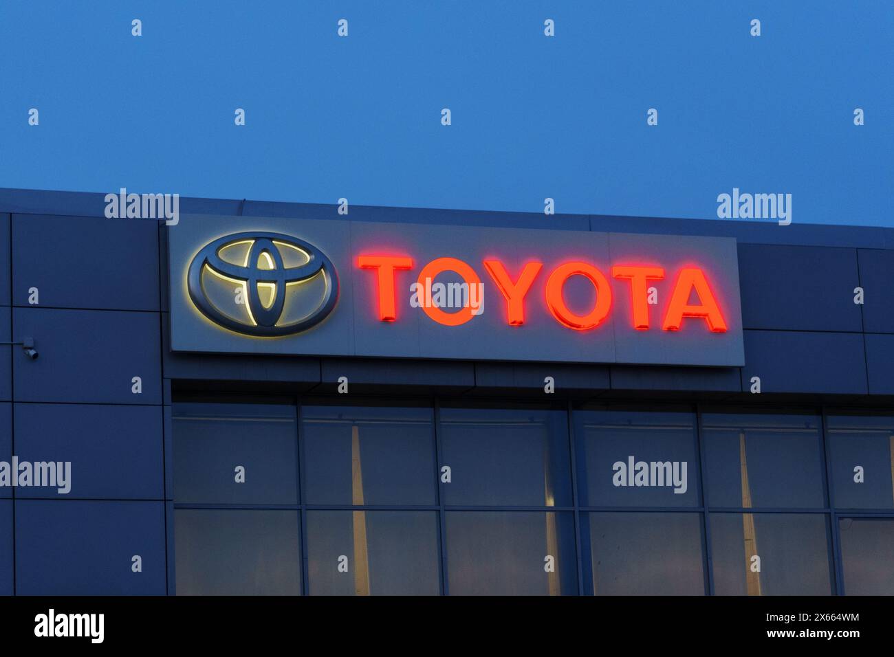 Tyumen, Russia-March 18, 2024: Toyota sign standing prominently against ...