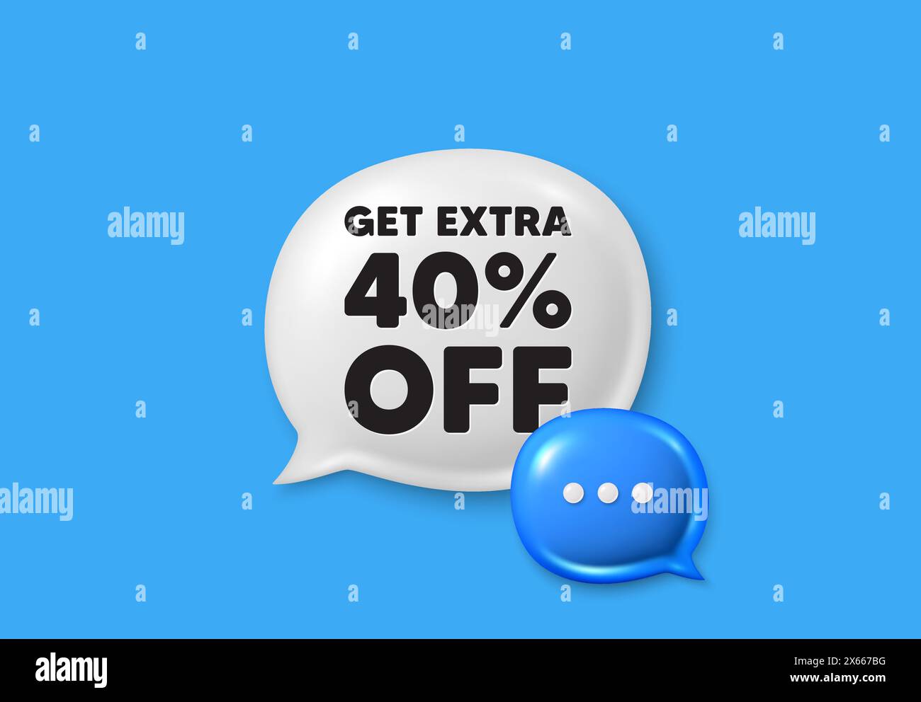 Get Extra 40 percent off Sale. Discount offer sign. Text box speech ...