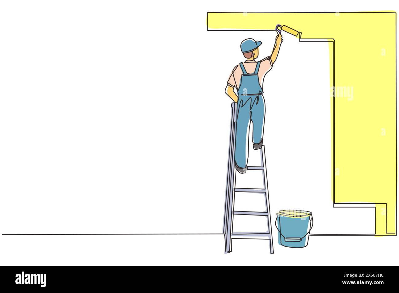 Paint bucket and ladder Stock Vector Images - Alamy