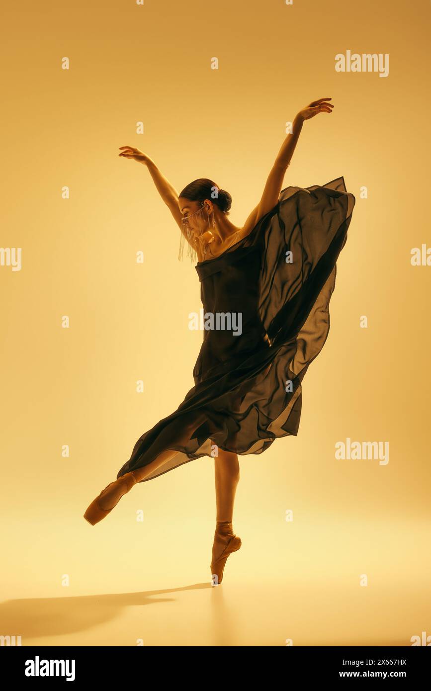 Artistic depiction of ballet. Flow and elegance of dancers movement and ...