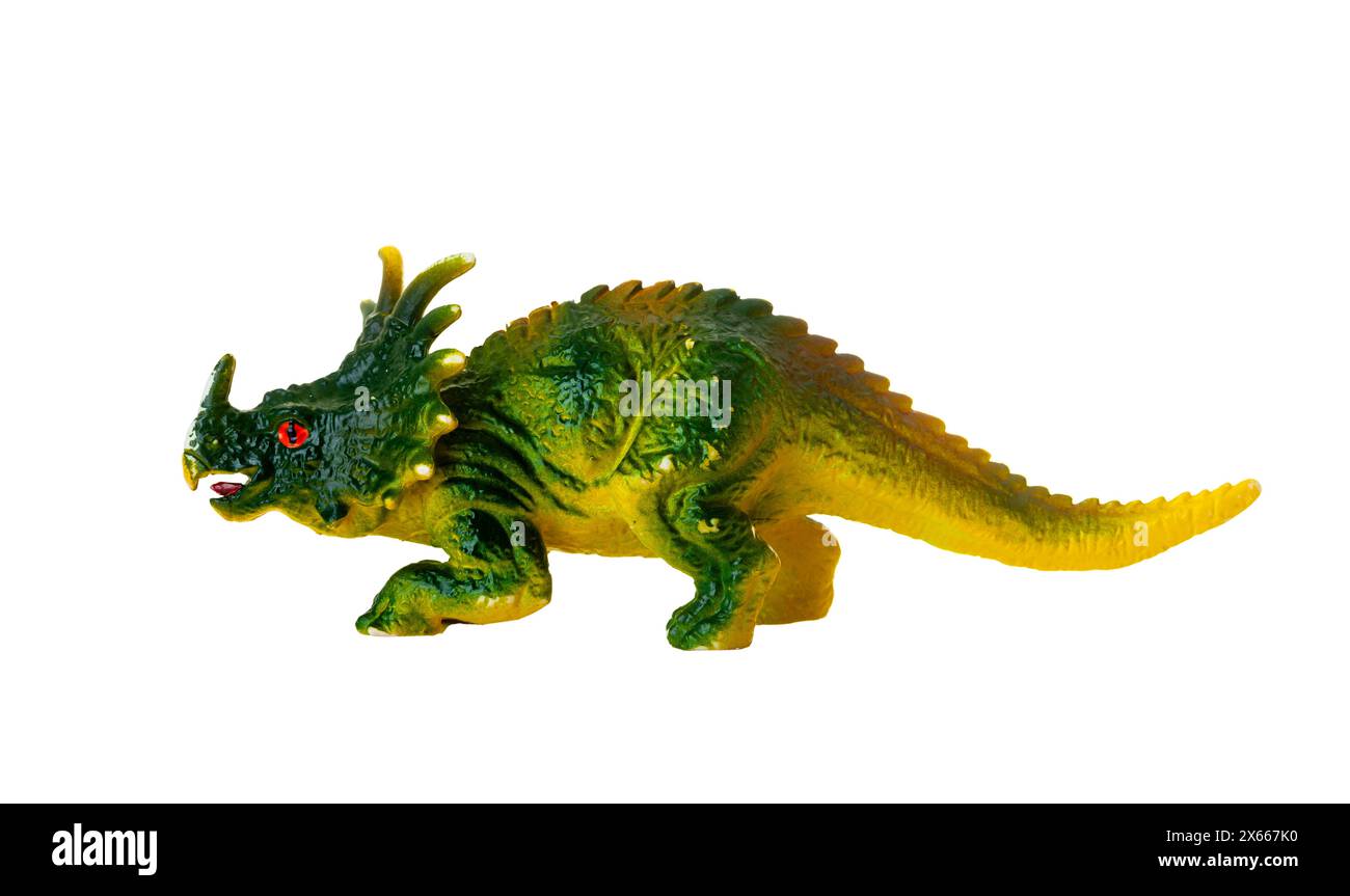 Realistic sinoceratops dinosaur toy model isolated on a white ...