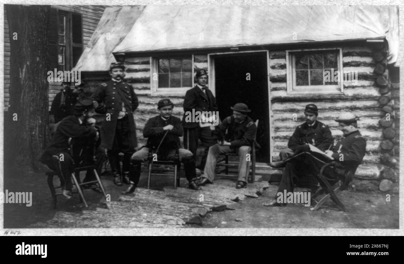 Staff officers at headquarters 6th Army Corps near Brandy Station, Va ...