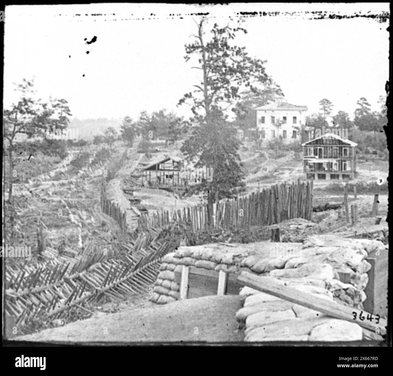 Atlanta, Ga. Confederate palisades and chevaux-de-frise near Potter ...