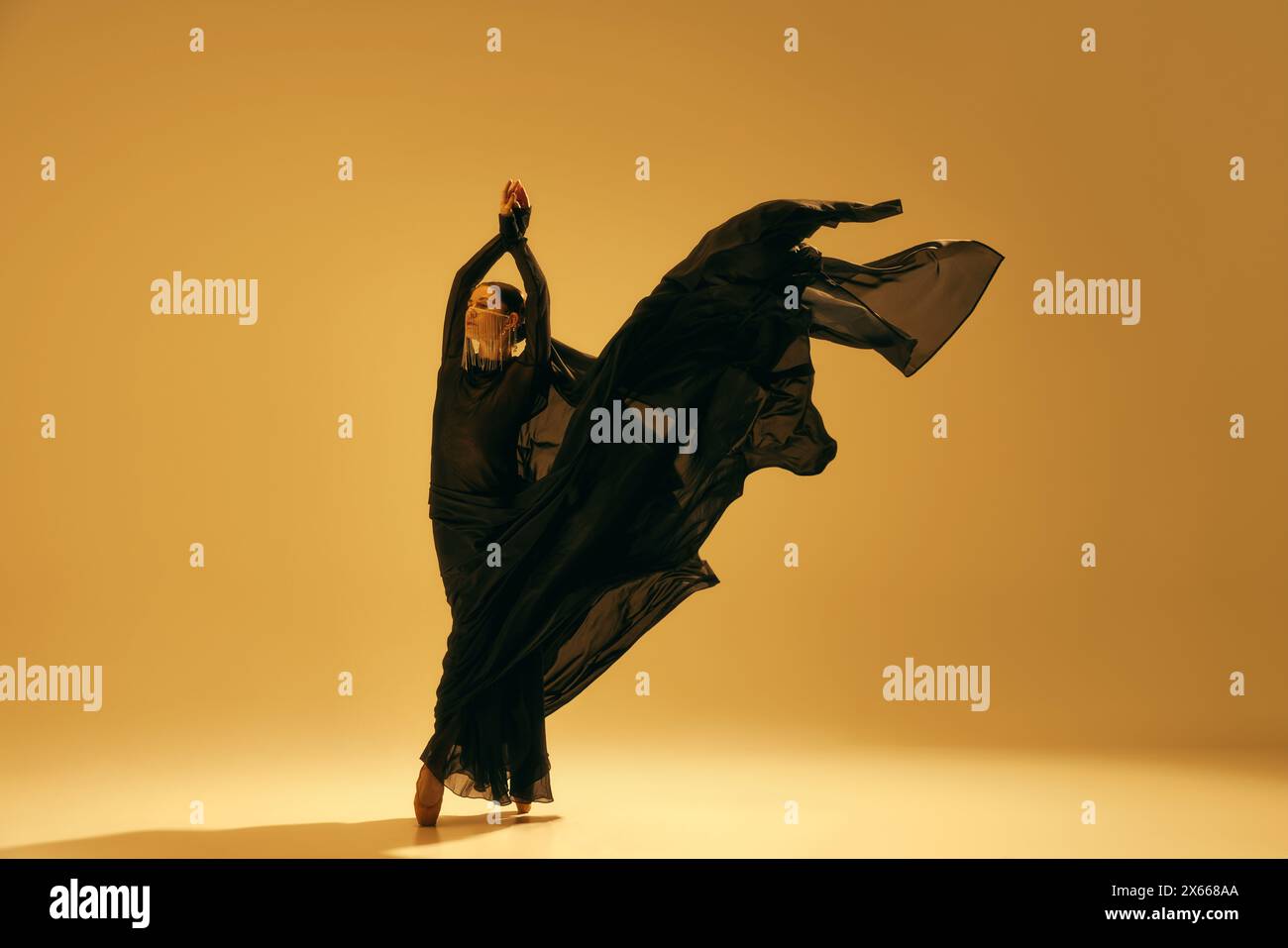 Freedom and inspiration. Young female ballet dancer wearing black ...