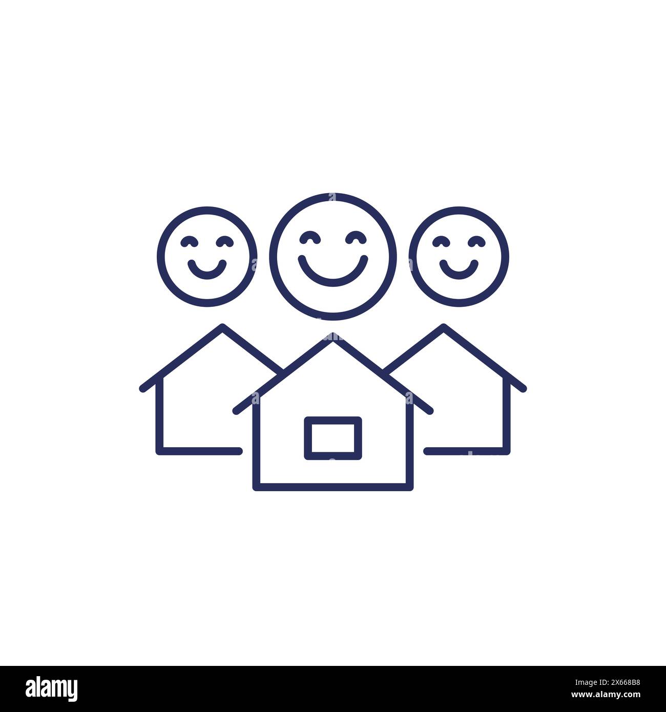 good neighbourhood icon, line vector Stock Vector Image & Art - Alamy