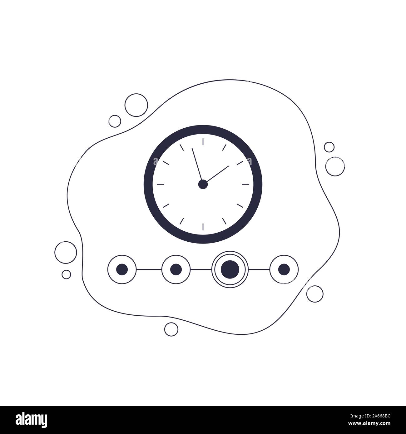 timeline vector illustration with a clock Stock Vector Image & Art - Alamy