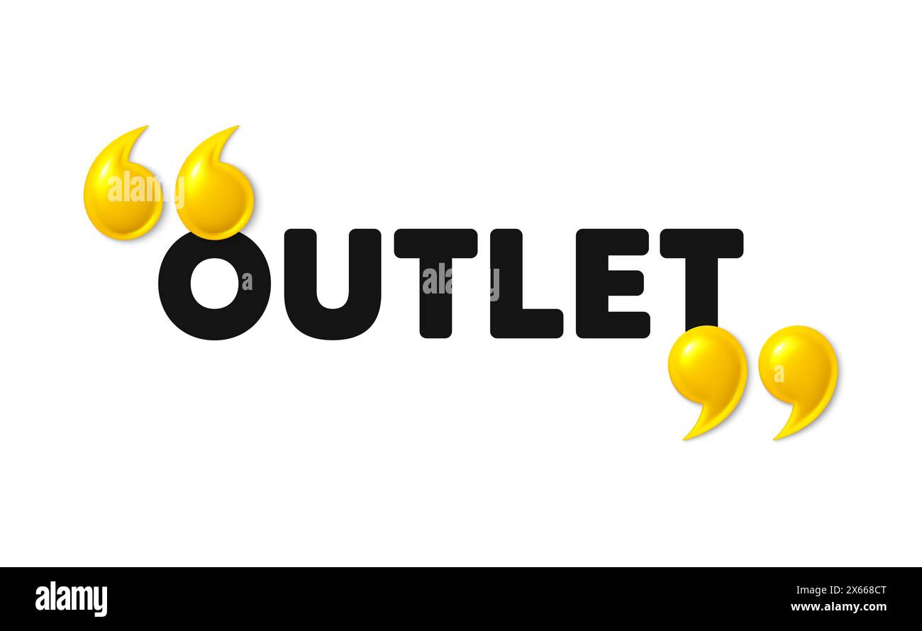 Outlet symbol. Special offer price sign. 3d quotation marks. Vector ...