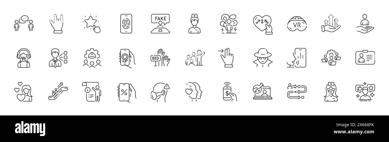 Touchscreen gesture, Growth chart and Love line icons. For web app, printing. Line icons. Vector ...