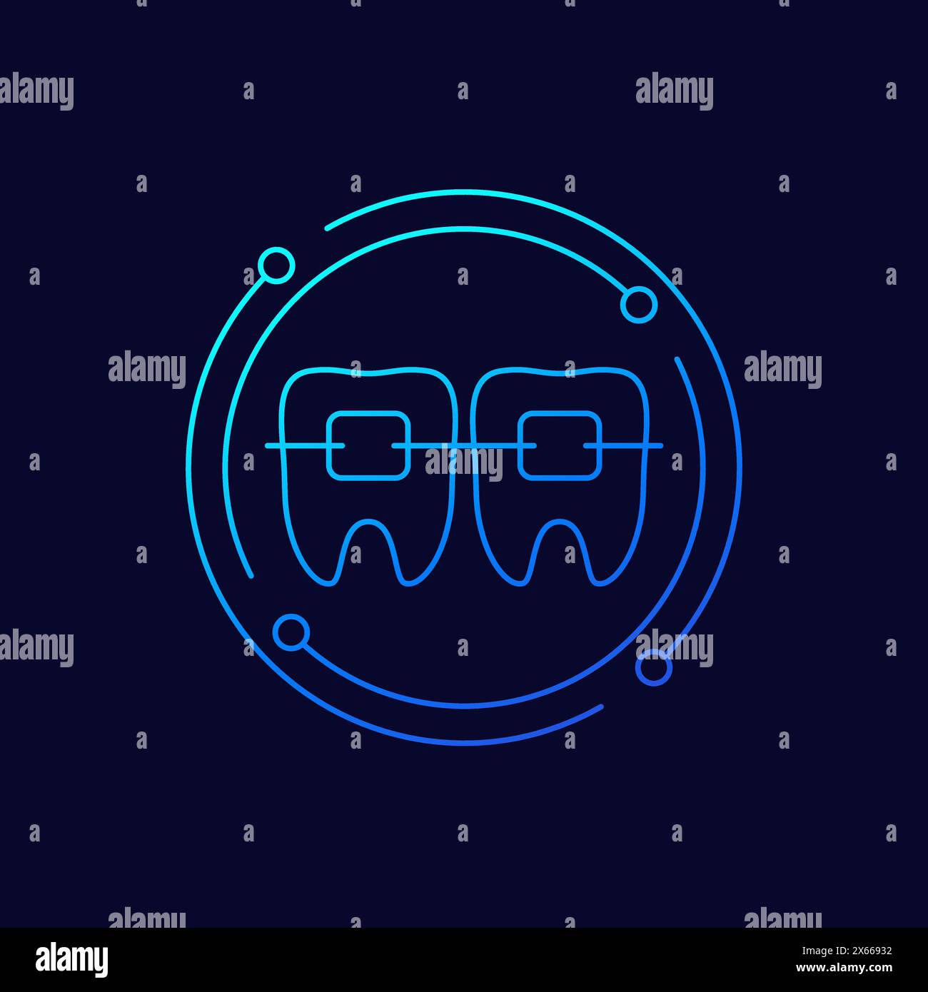 Orthodontic braces thin line Stock Vector Images - Alamy