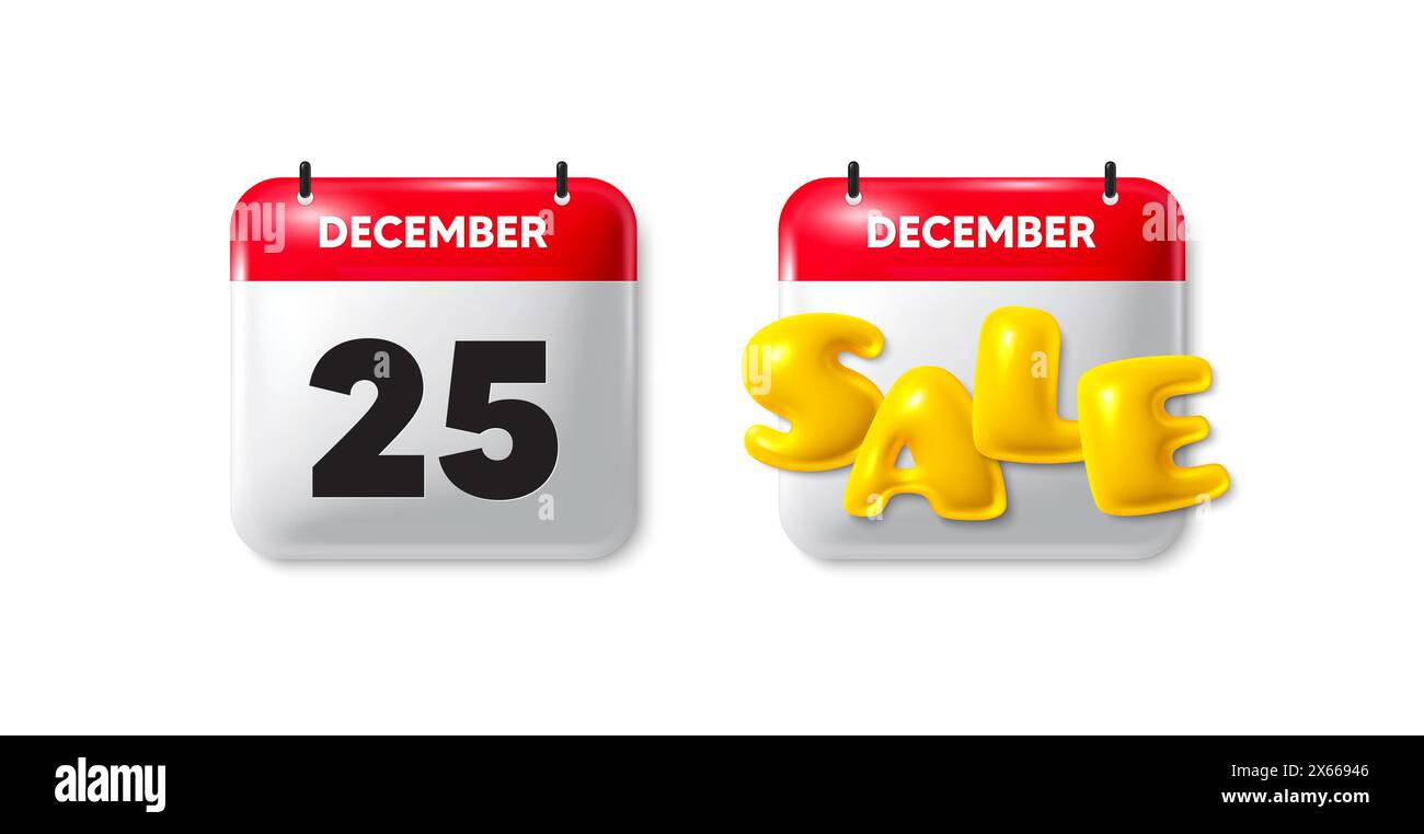 25th day of the month icon. Event schedule date. Calendar date sale 3d ...