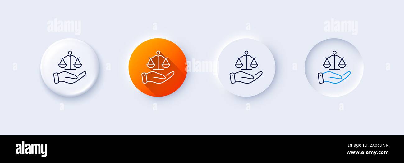 Justice scales line icon. Judgement scale sign. Line icons. Vector ...