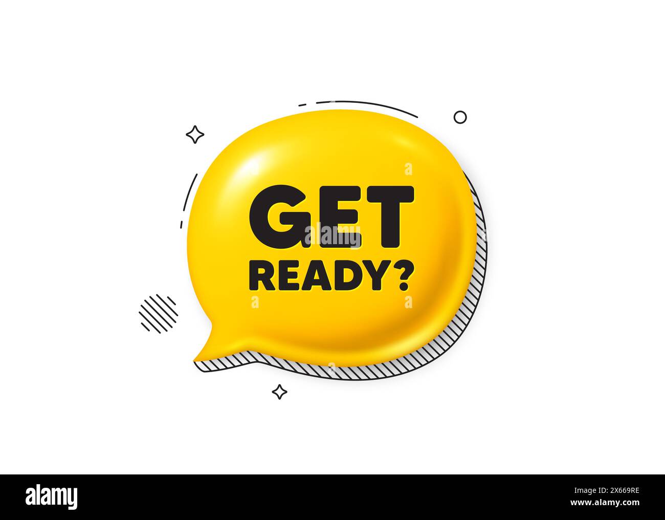 Get ready symbol. Special offer sign. Comic speech bubble 3d icon ...