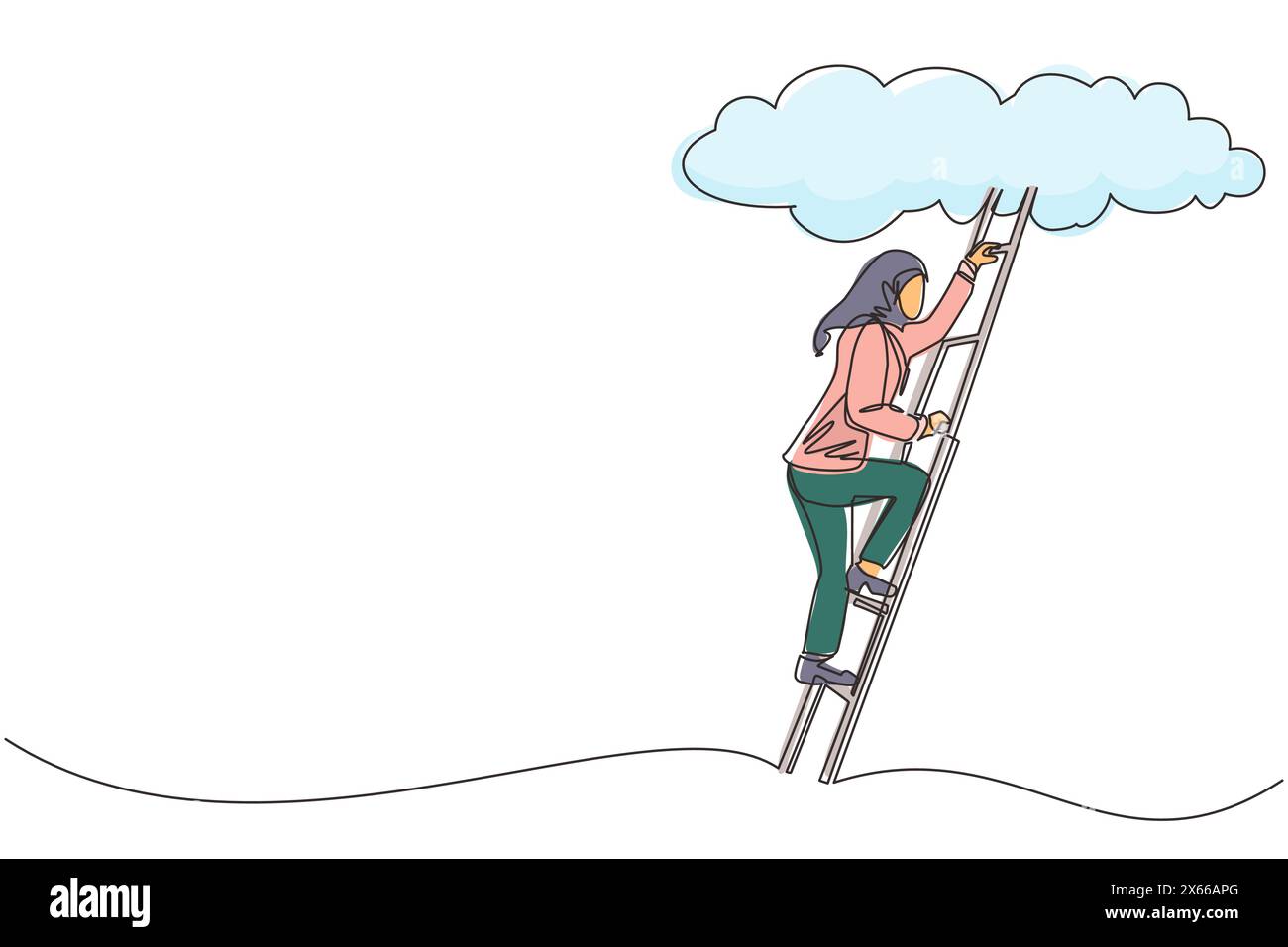 Stairs rising female Stock Vector Images - Alamy