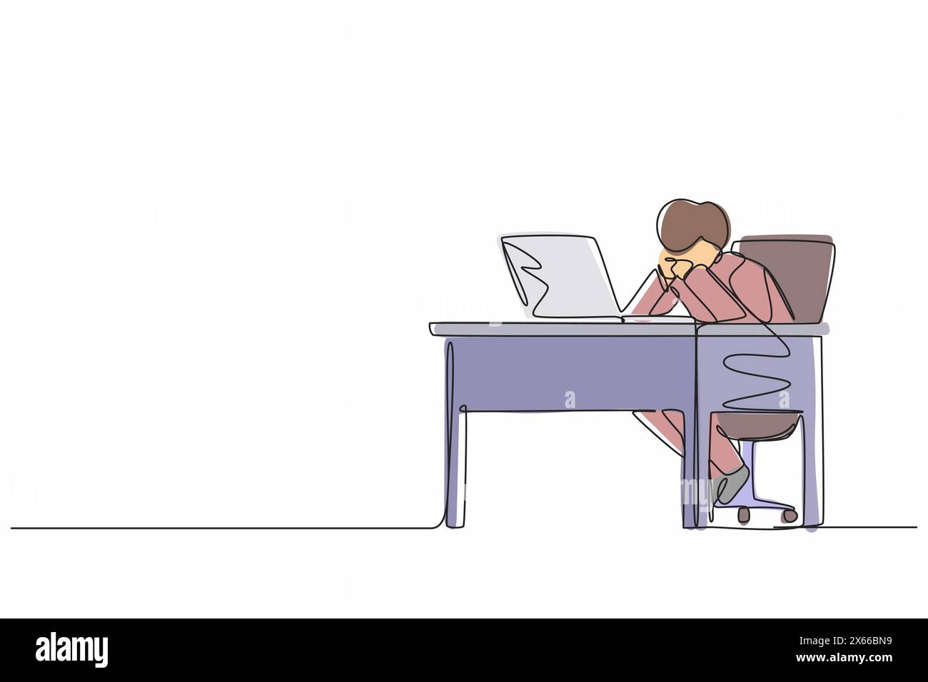 Thoughtful businessman think online Stock Vector Images - Alamy