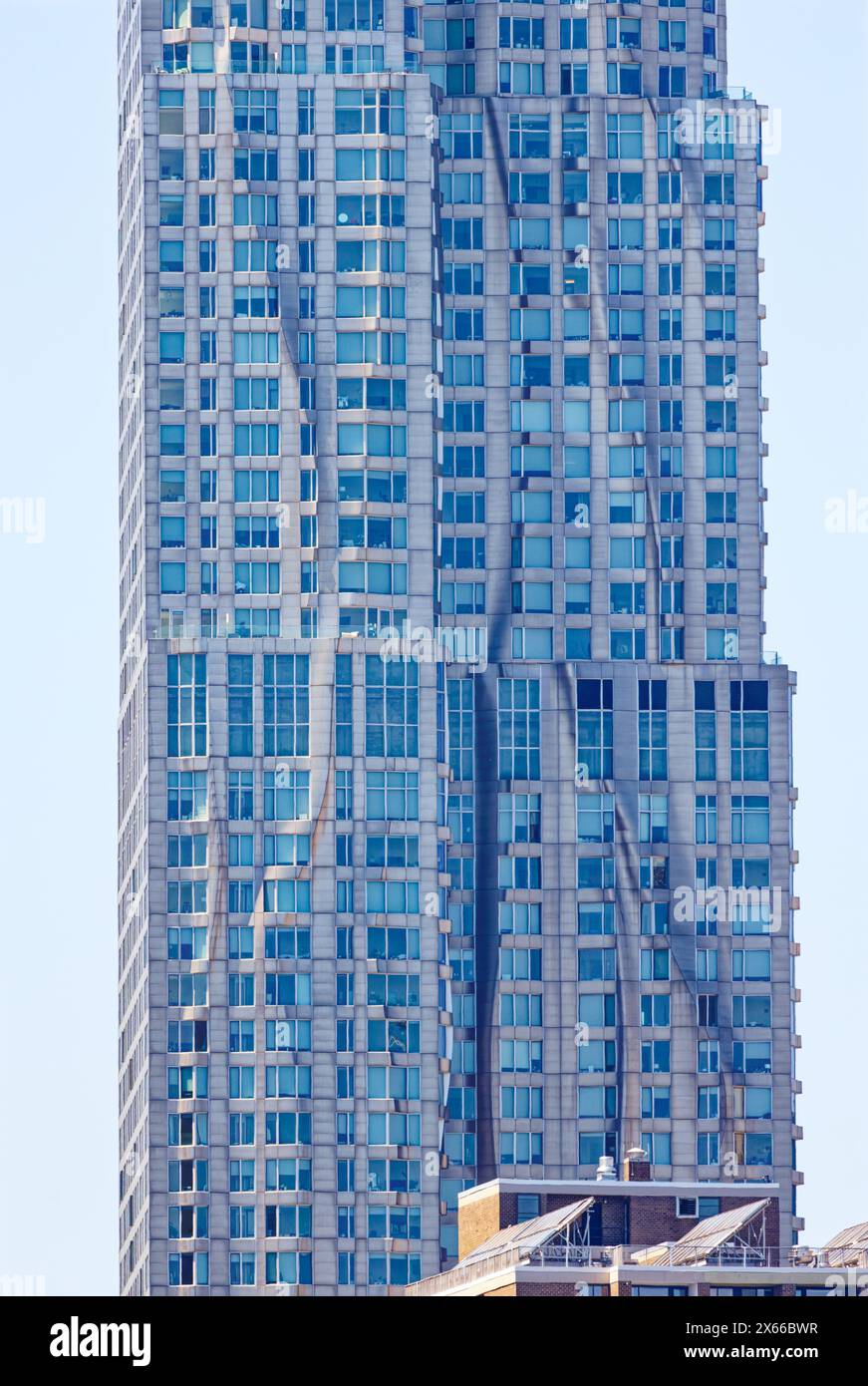 Façade detail of 8 Spruce Street, formerly known as New York By Gehry ...