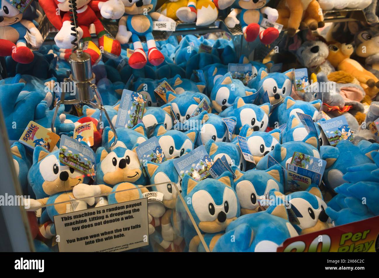 Claw machine packed with Sonic the Hedgehog in Whitmore Bay on Barry ...