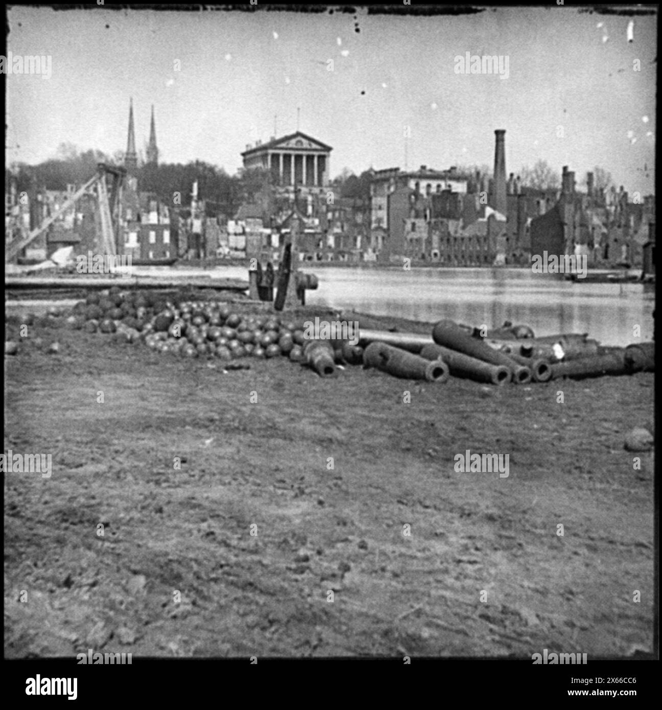 Richmond, Va. View of the burned district and the Capitol across the ...