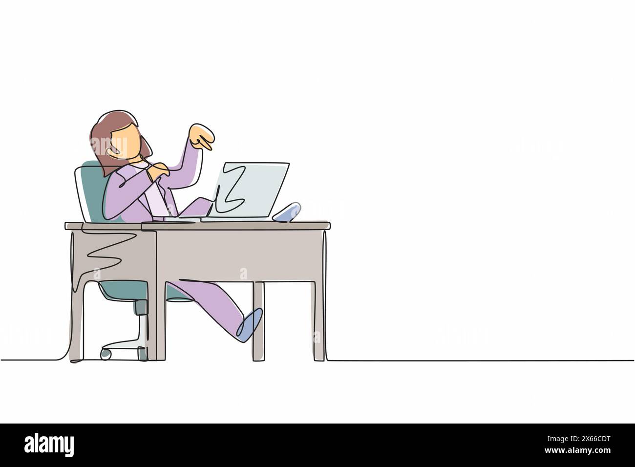 Businesswoman operating laptop Stock Vector Images - Alamy