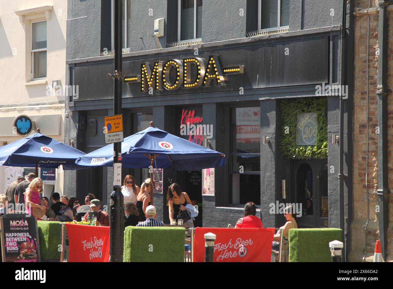 Bar Moda restaurant, external seating area, daytime, Hastings, East ...