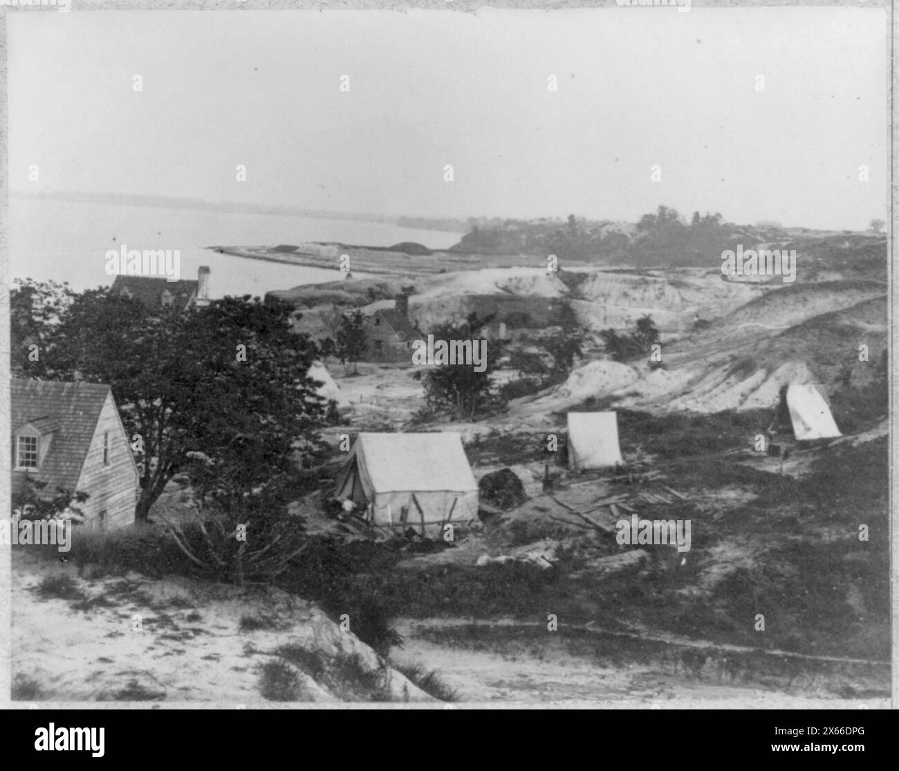 Yorktown, Virginia. View from Cornwallis cave. Confederate Water Batts ...