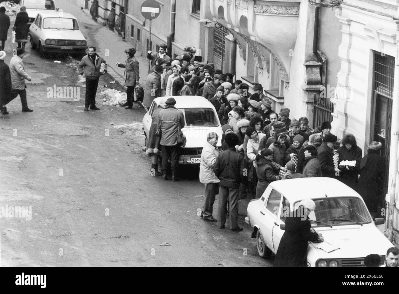 Bucharest, Romania, January 1990. Right after the collapse of the ...