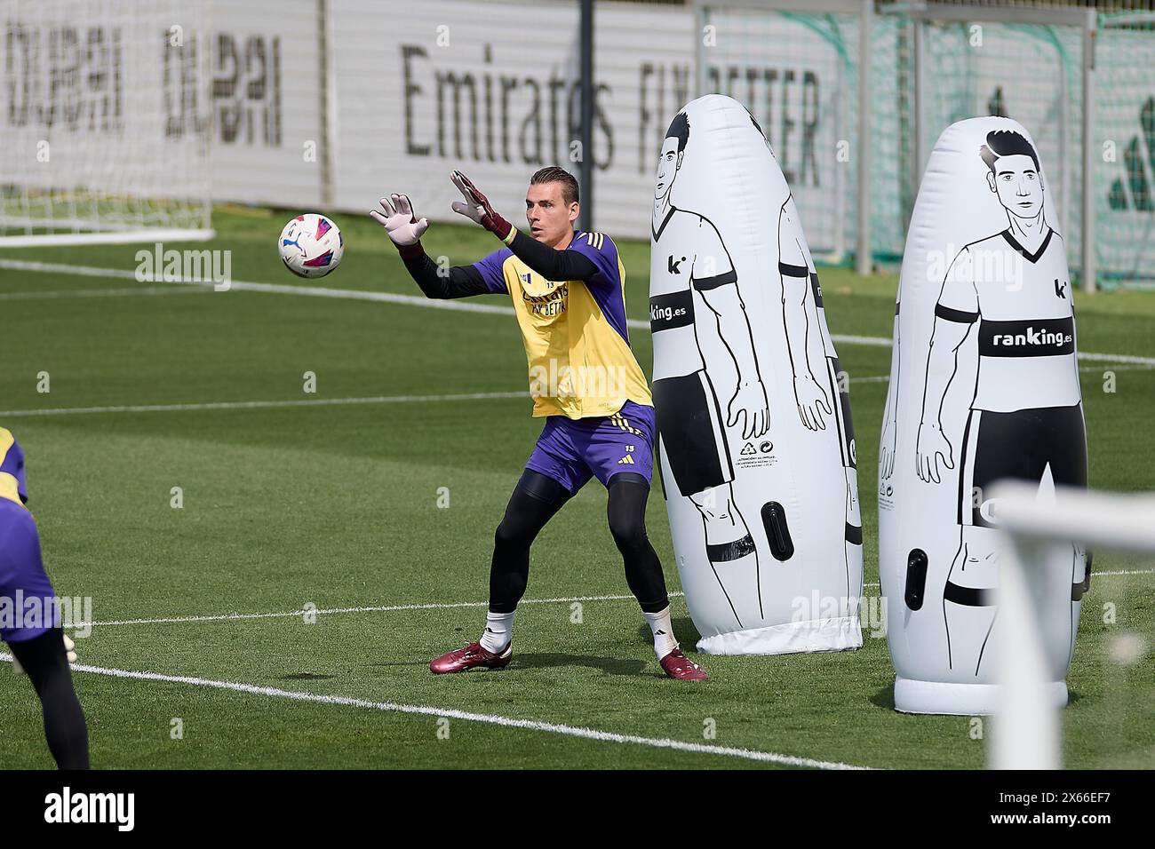 Madrid, Spain. 13th May, 2024. Andriy Lunin of Real Madrid CF seen in ...
