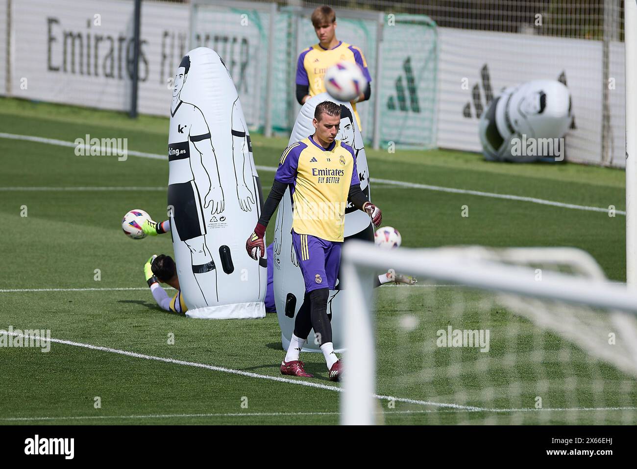 Madrid, Spain. 13th May, 2024. Andriy Lunin of Real Madrid CF seen in ...