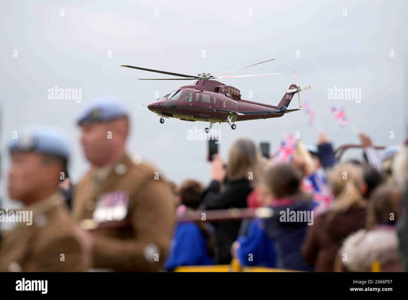 King Charles III arrives by helicopter at the Army Aviation Centre for ...