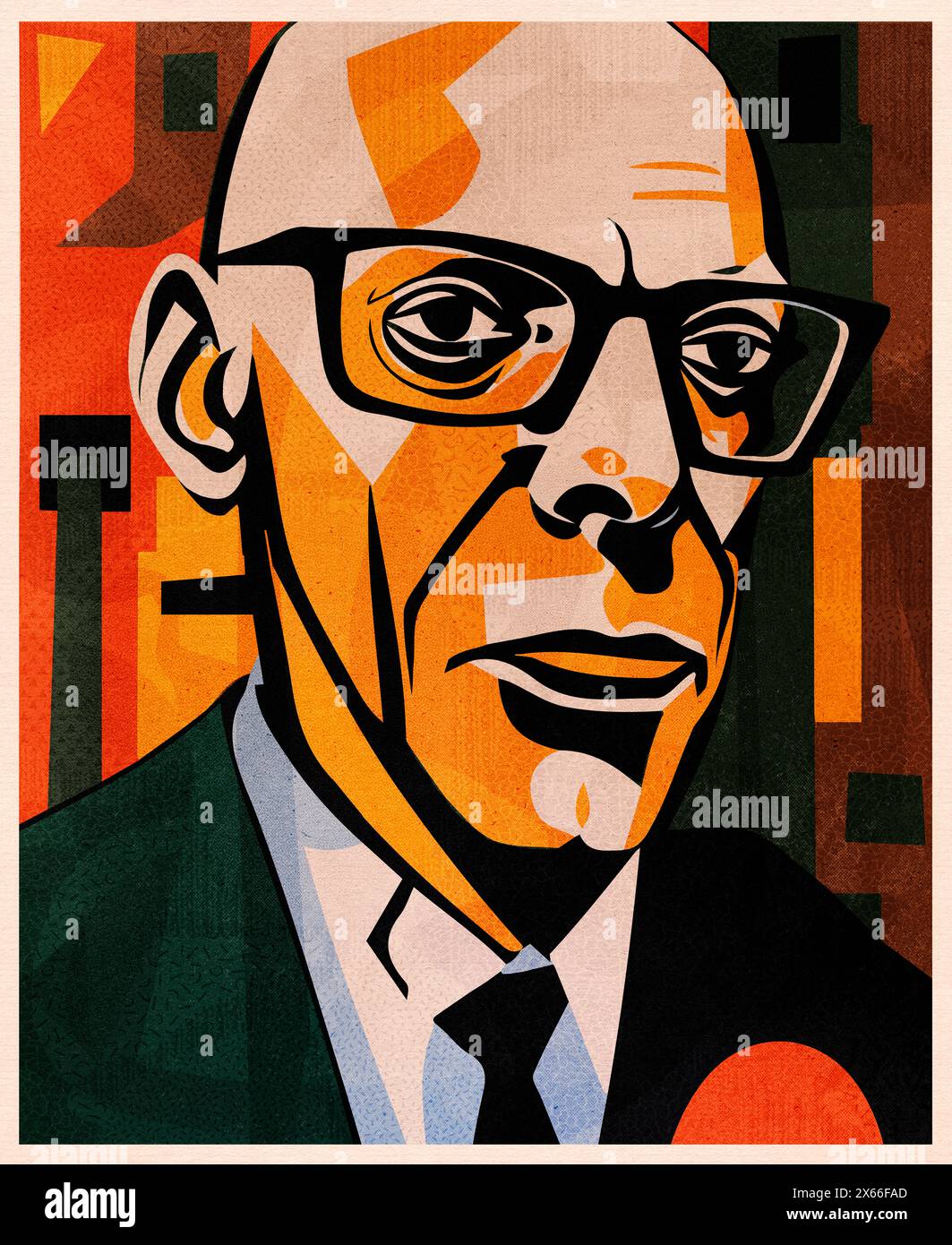 Michel Foucault Illustration. Contemporary art graphic portrait Stock ...