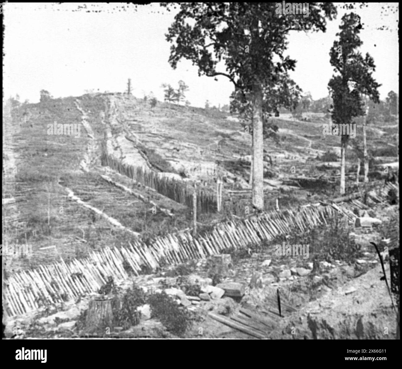 Atlanta, Ga. Confederate palisades, on north side of city, Civil War ...