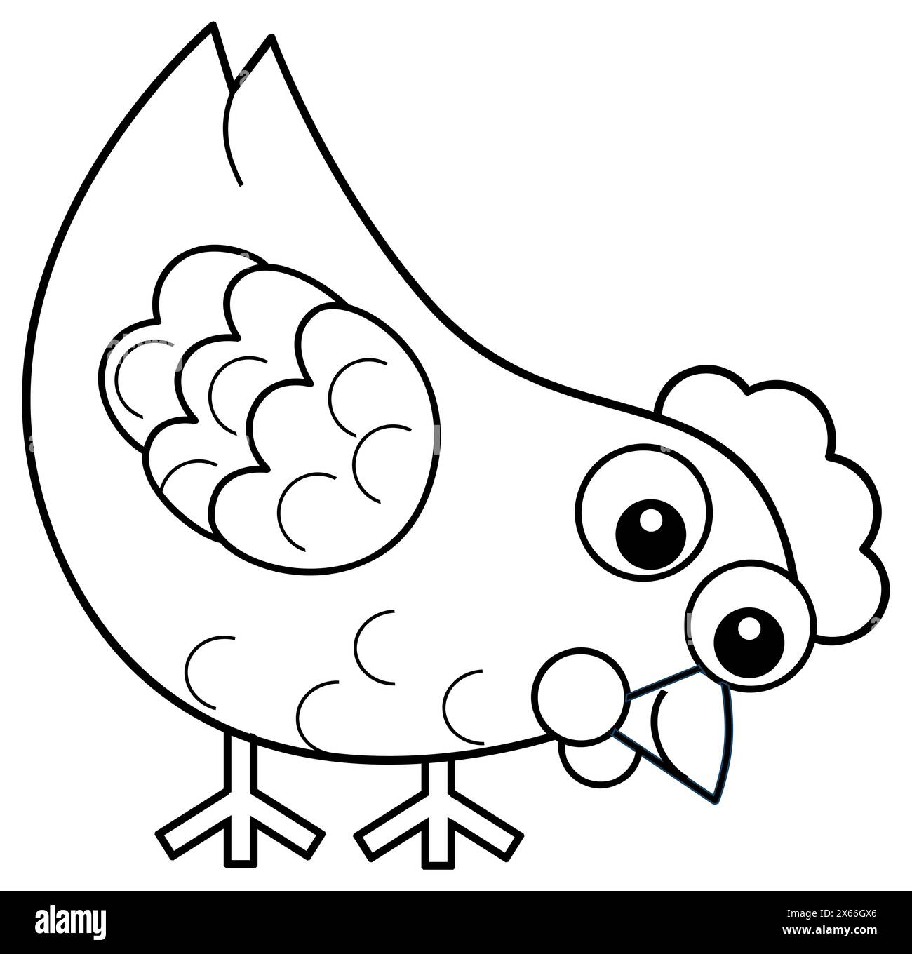 Cartoon happy farm animal cheerful hen chicken bird running isolated ...