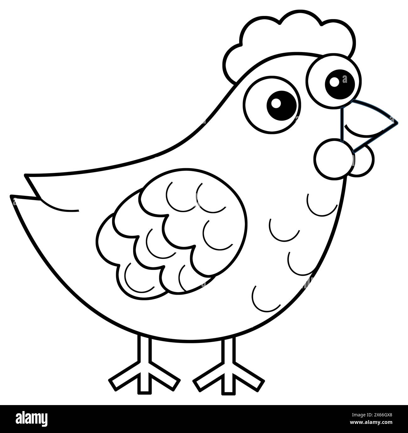 Cartoon happy farm animal cheerful hen chicken bird running isolated ...