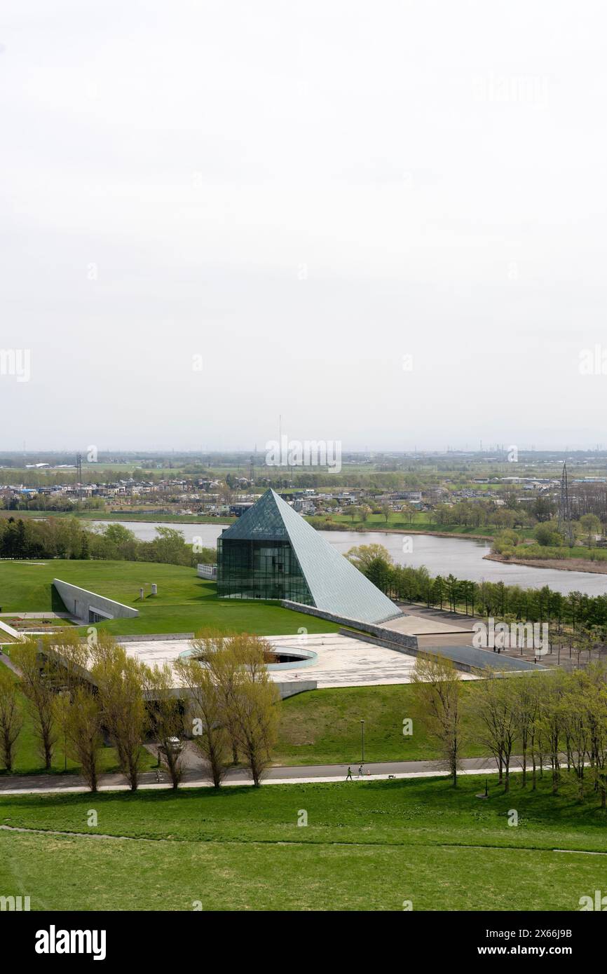 SAPPORO, JAPAN - 05 MAY 2024 : The symbol of Moerenuma park, the glass ...