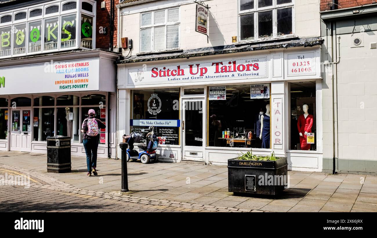 Stitch Up Tailors shop in Skinnergate,Darlington,England,UK Stock Photo ...