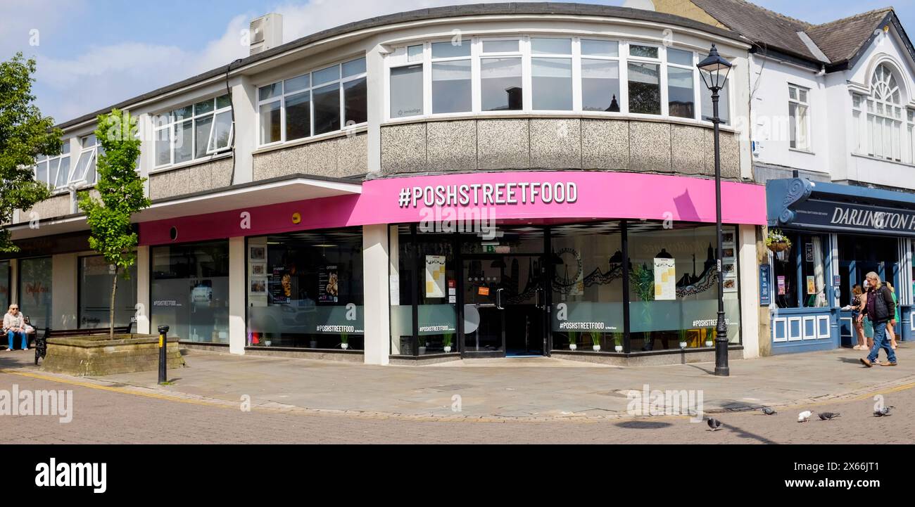 Posh Street Food shop in Skinnergate,Darlington,England,UK Stock Photo ...