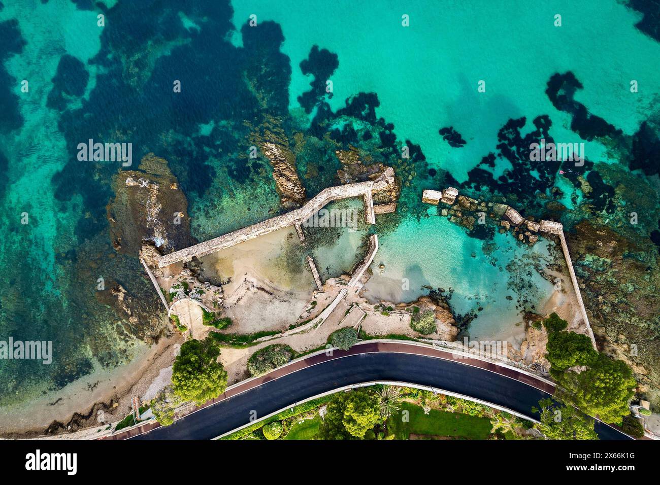 aerial vision of Cap Antibes French Riviera Stock Photo - Alamy